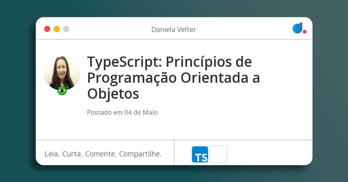 Typescript Princípios De Programação Orientada A Objetos