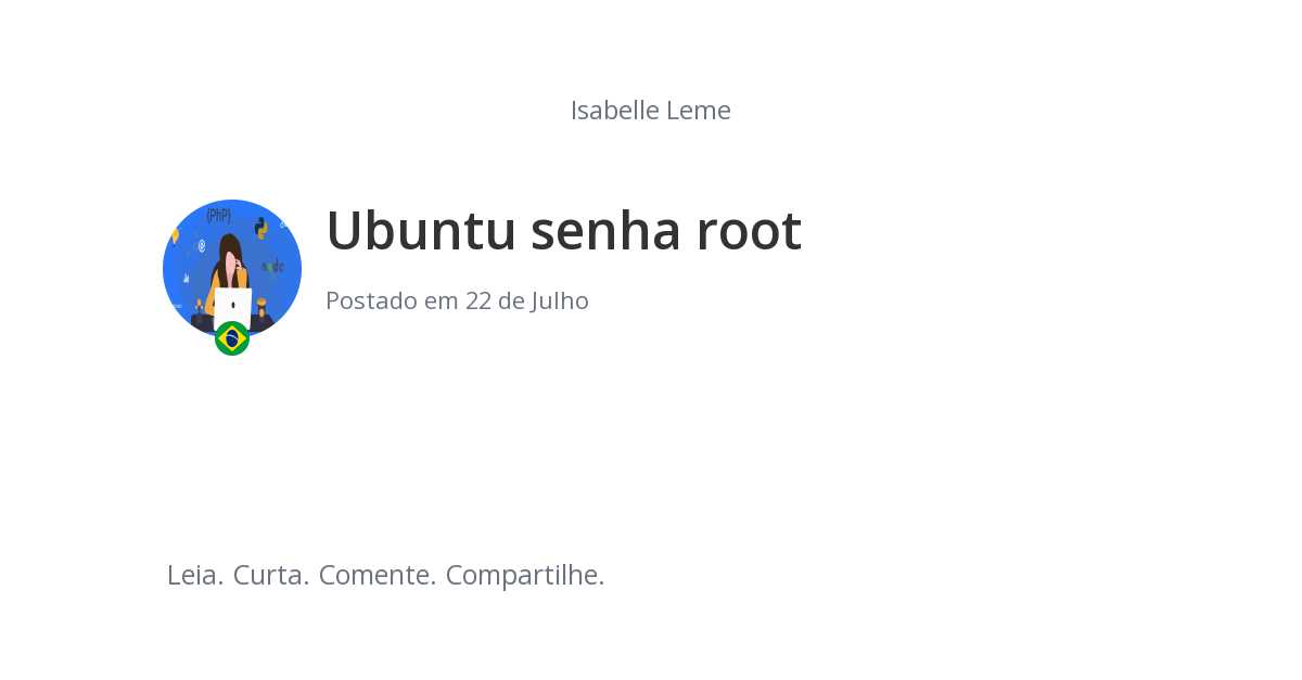 Ubuntu senha root