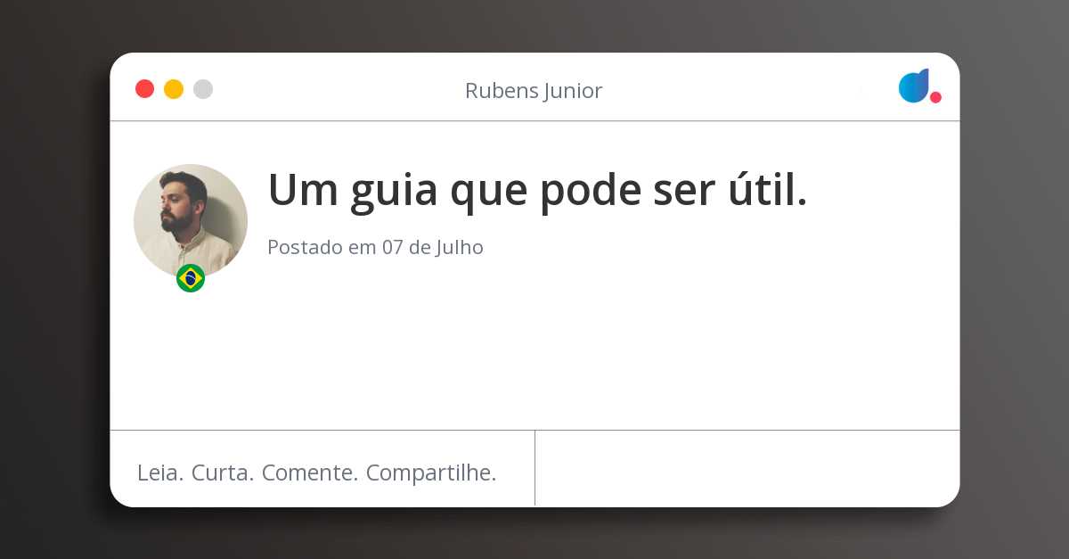 Um guia que pode ser útil.