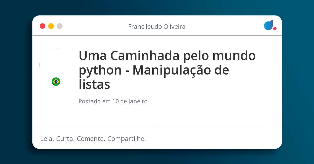 Uma Caminhada pelo mundo python - Manipulação de listas