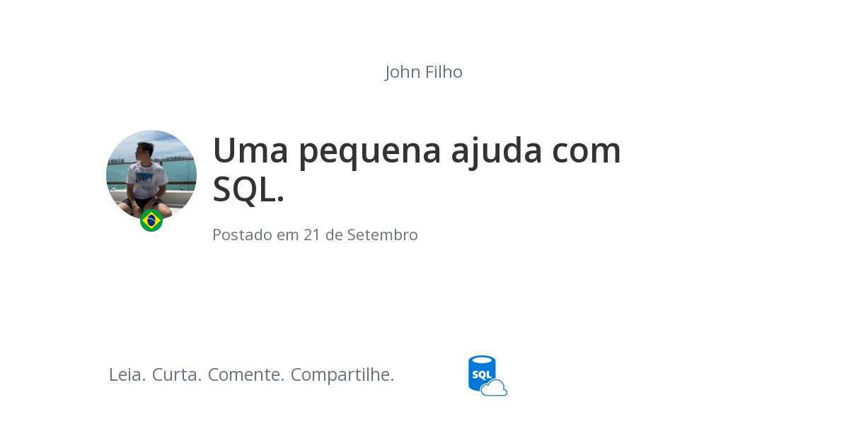 Uma pequena ajuda com SQL.