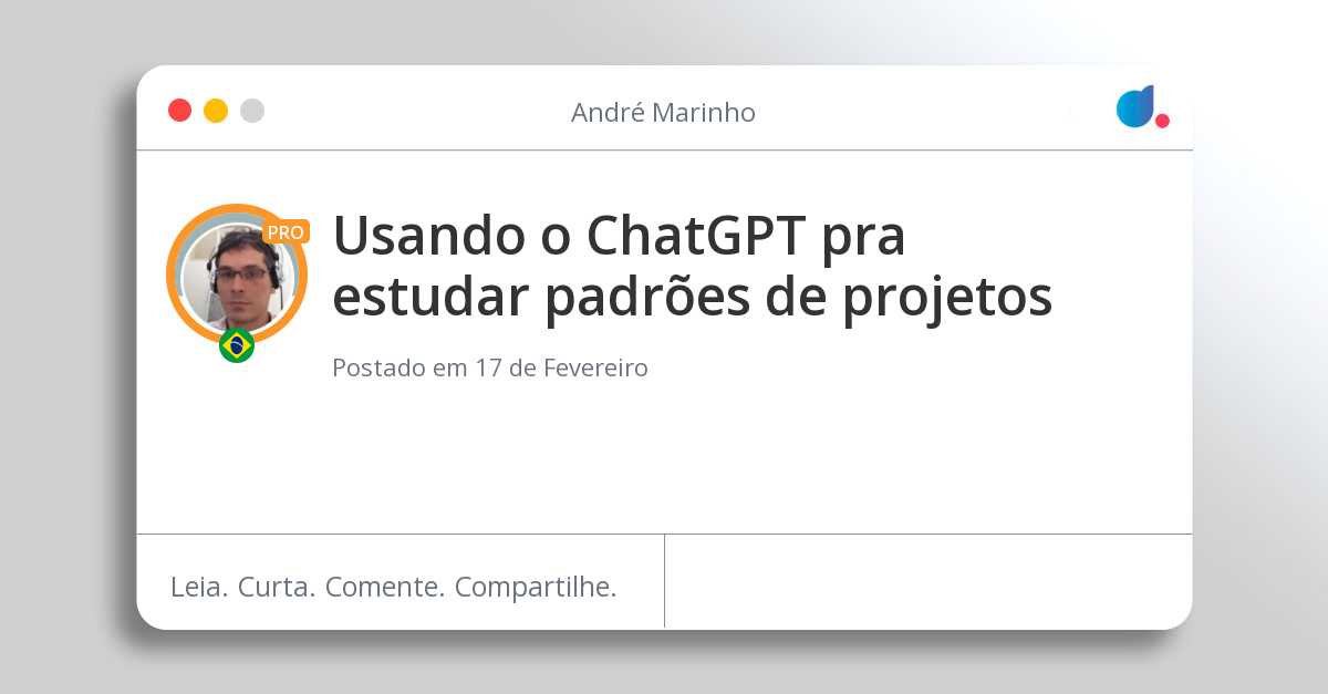 Usando o ChatGPT pra estudar padrões de projetos