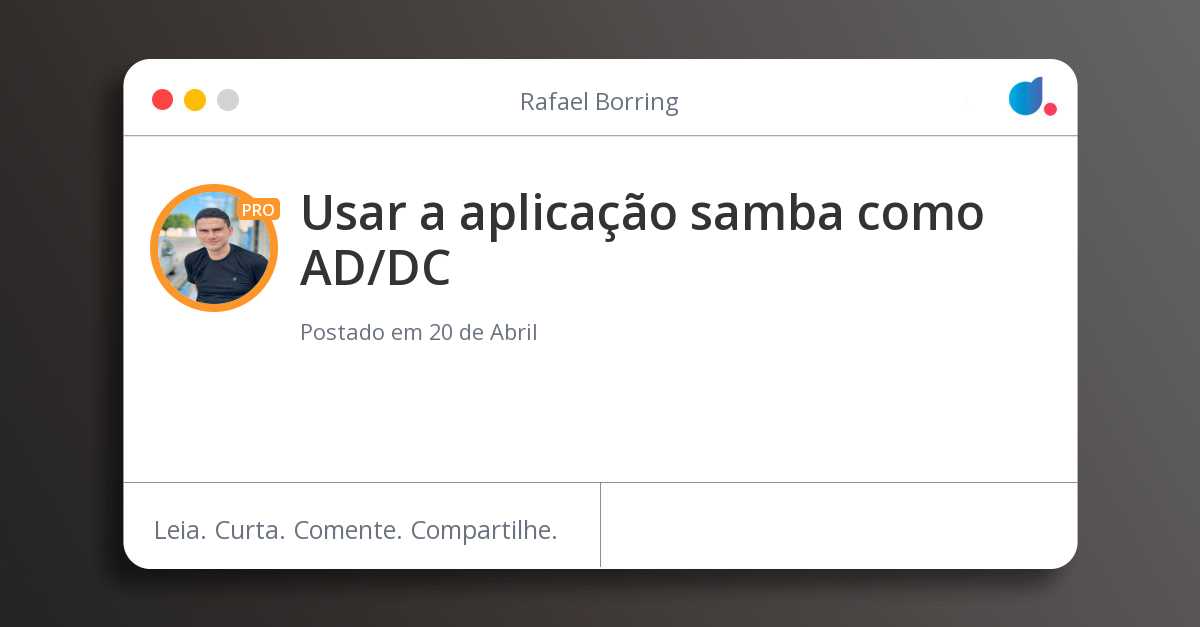 Usar a aplicação samba como AD/DC