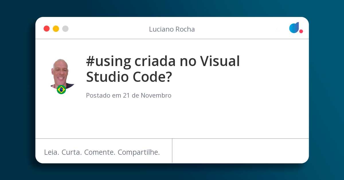 #using criada no Visual Studio Code?
