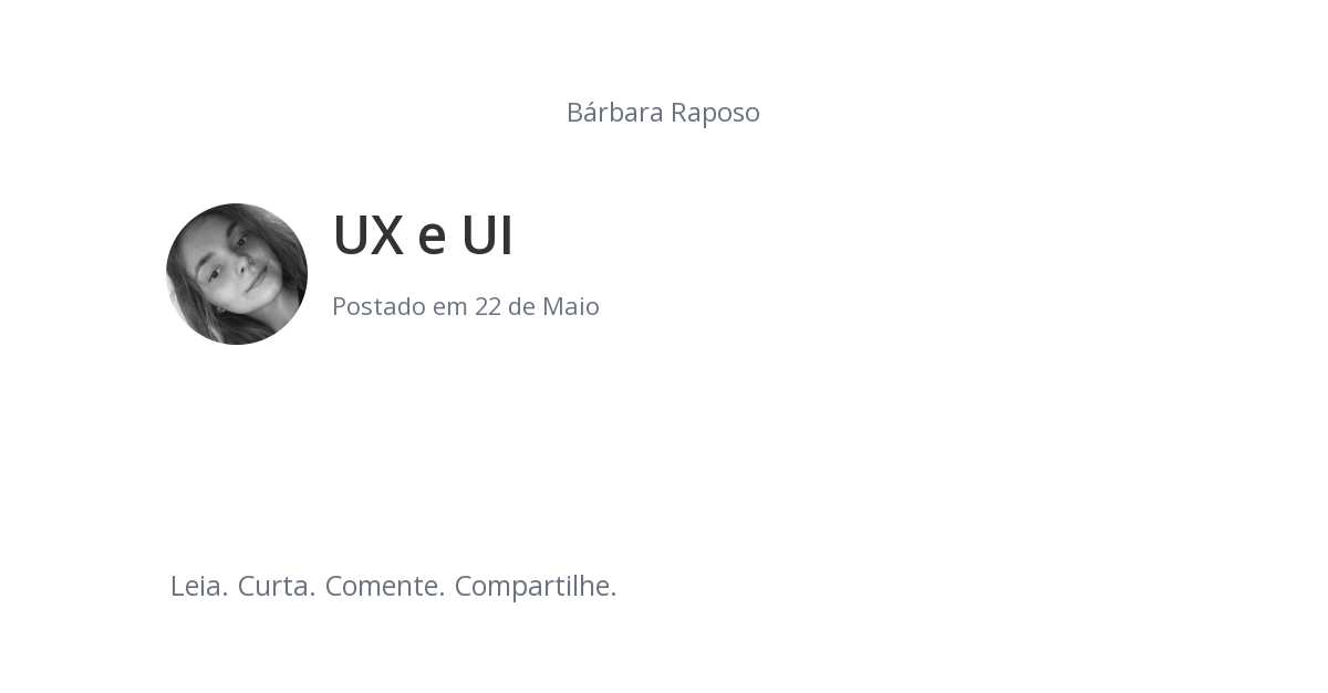 UX e UI | Bárbara Raposo | DIO