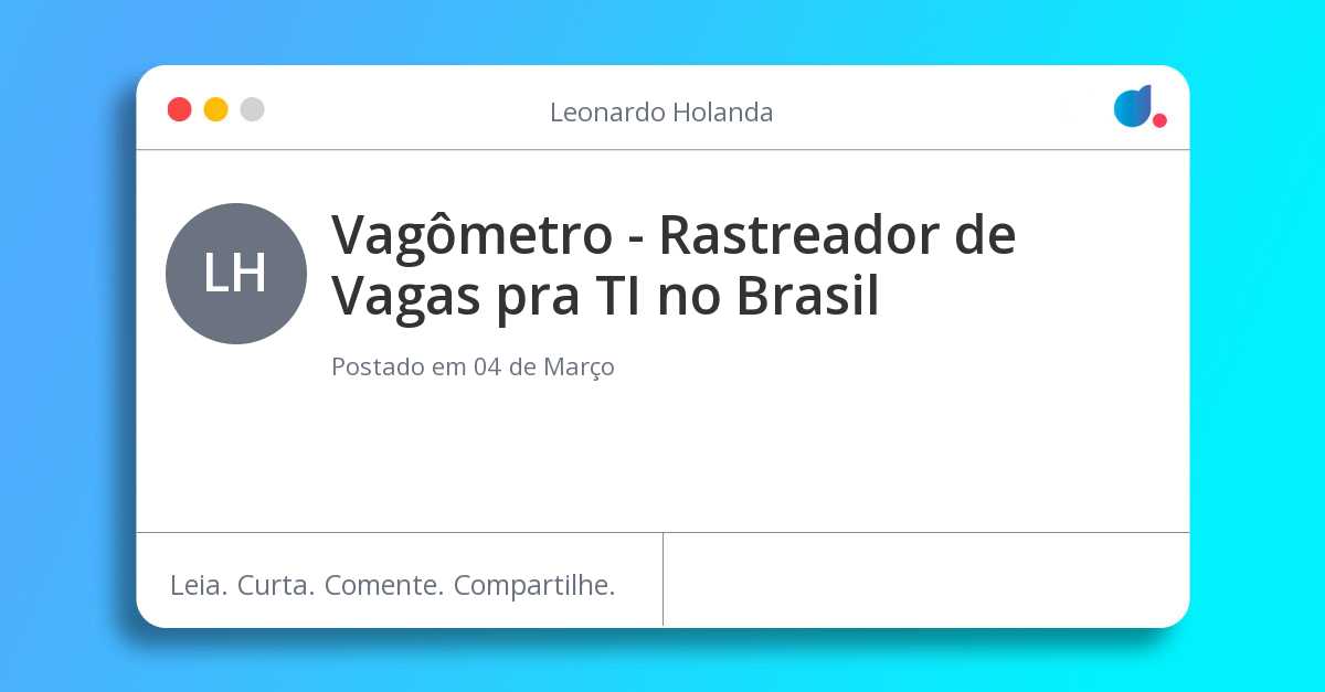 Vagômetro - Rastreador de Vagas pra TI no Brasil