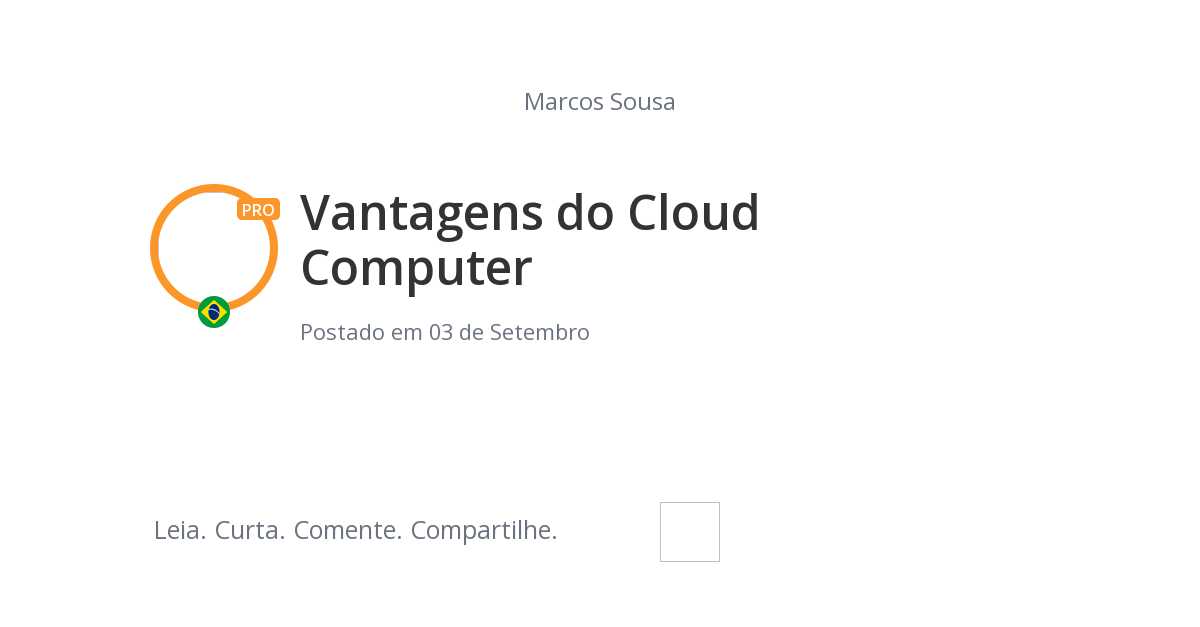 Vantagens do Cloud Computer