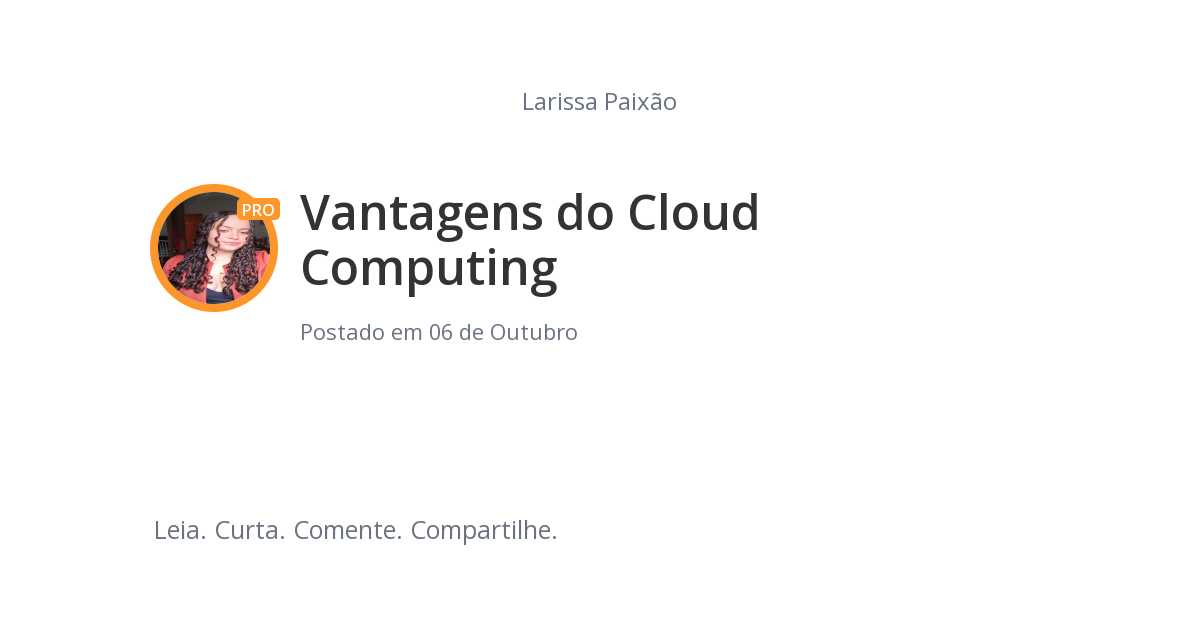 Vantagens do Cloud Computing