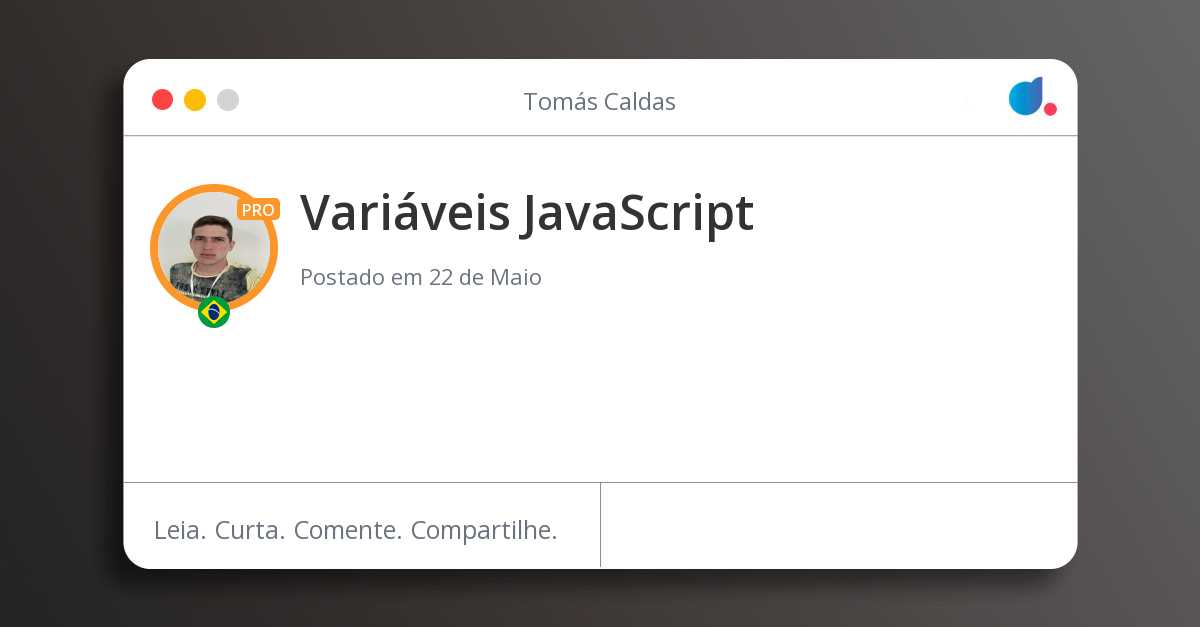 Variáveis JavaScript | Tomás Caldas | Programação para Internet ...
