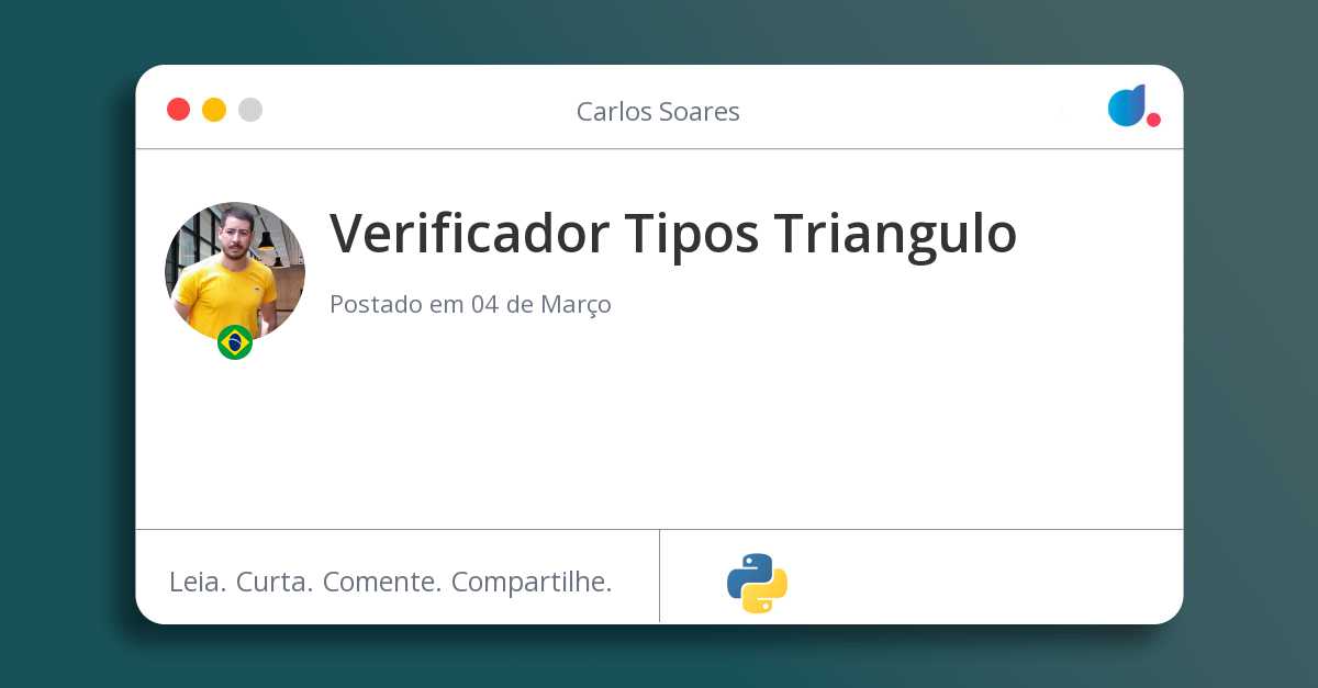 Verificador de Tipos de Triangulo em Python
