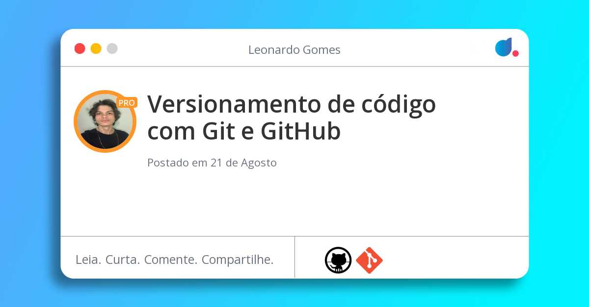 Versionamento de código com Git e GitHub
