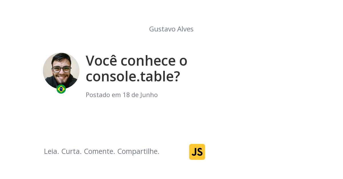 Você conhece o console.table?