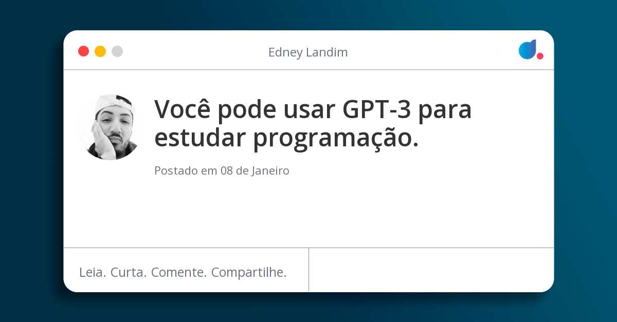 Você pode usar GPT-3 para estudar programação.