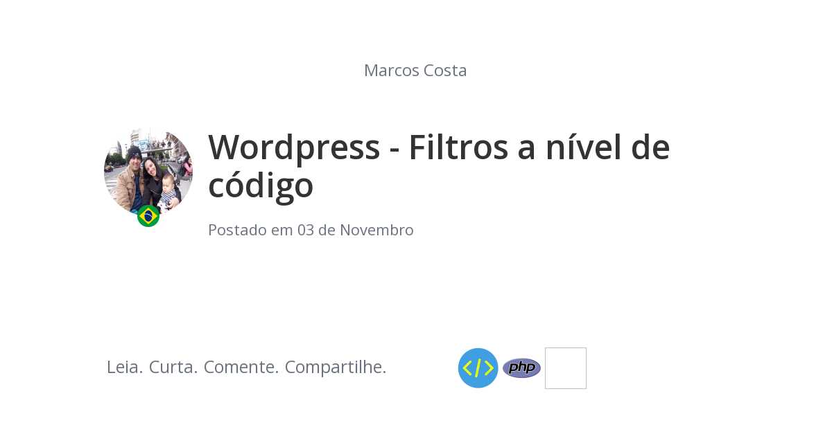 Wordpress - Filtros a nível de código