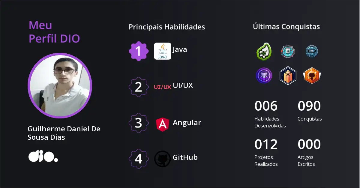 Guilherme Daniel De Sousa Dias — DIO Community Profile