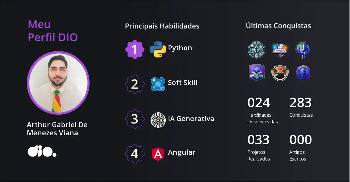 Arthur Gabriel De Menezes Viana — DIO Community Profile