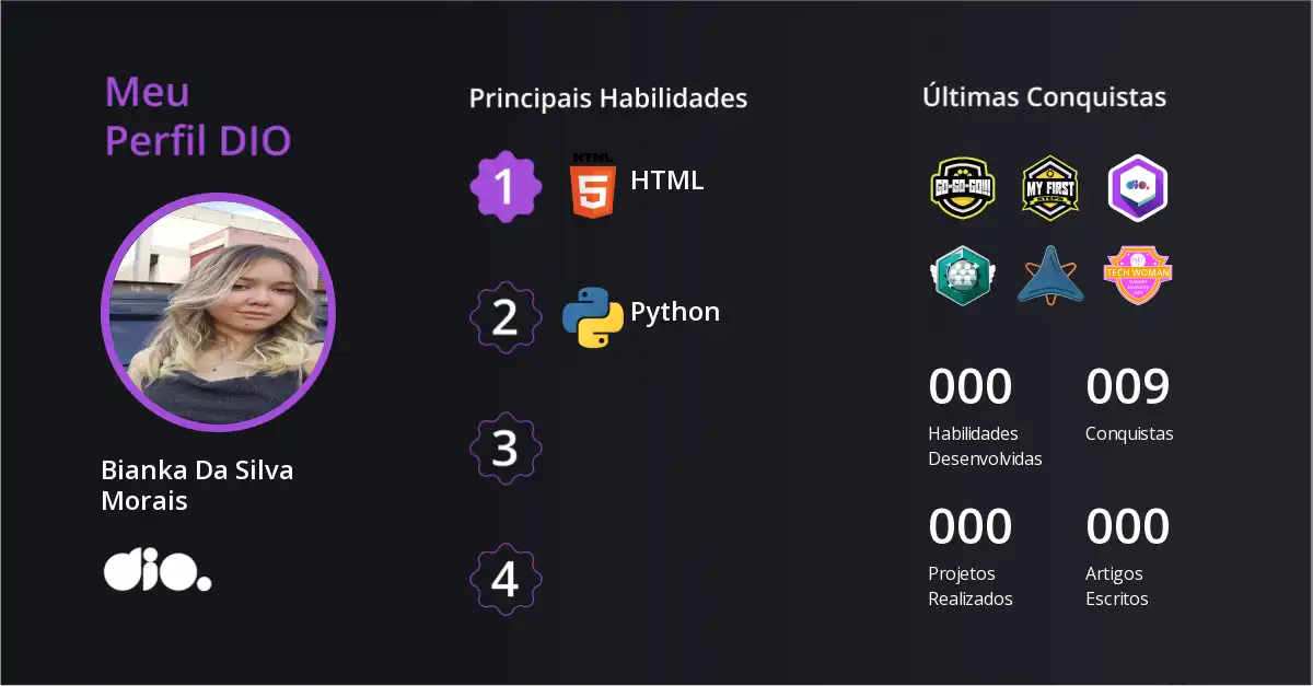 Bianka Da Silva Morais — DIO Community Profile