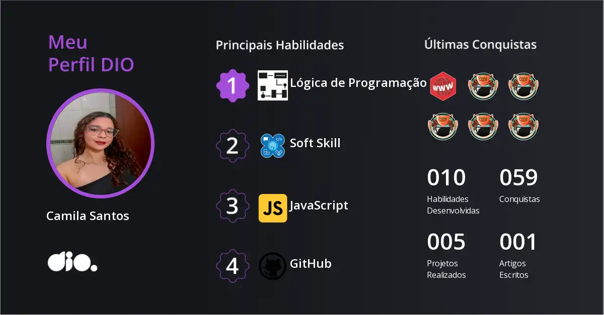Camila Santos — DIO Community Profile
