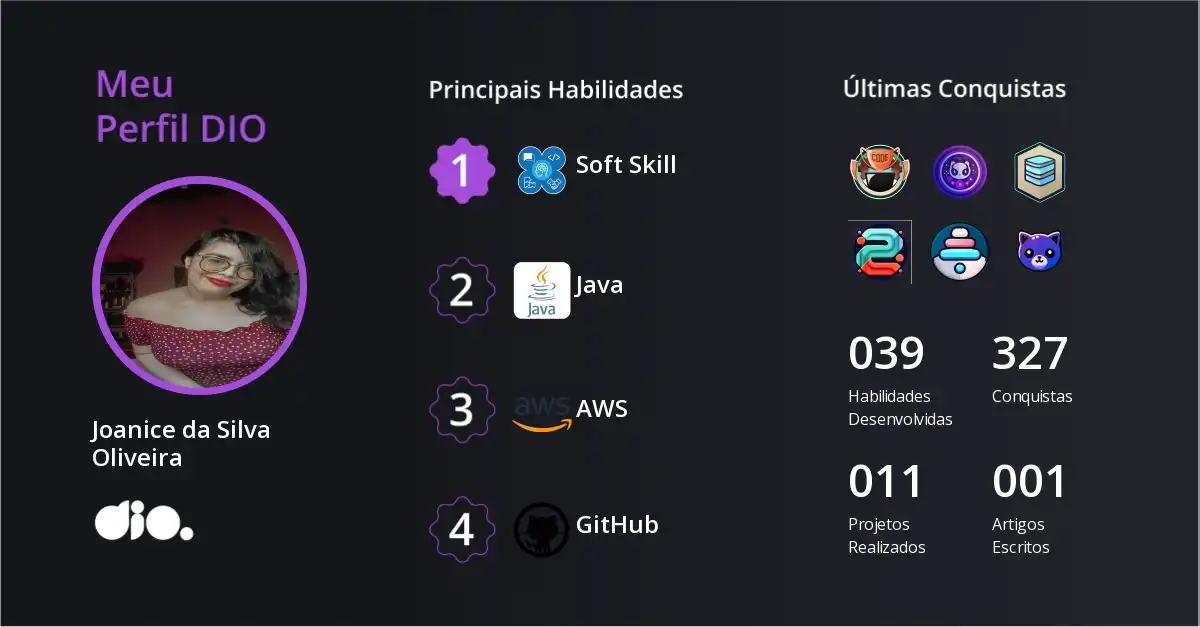 Joanice da Silva Oliveira — DIO Community Profile