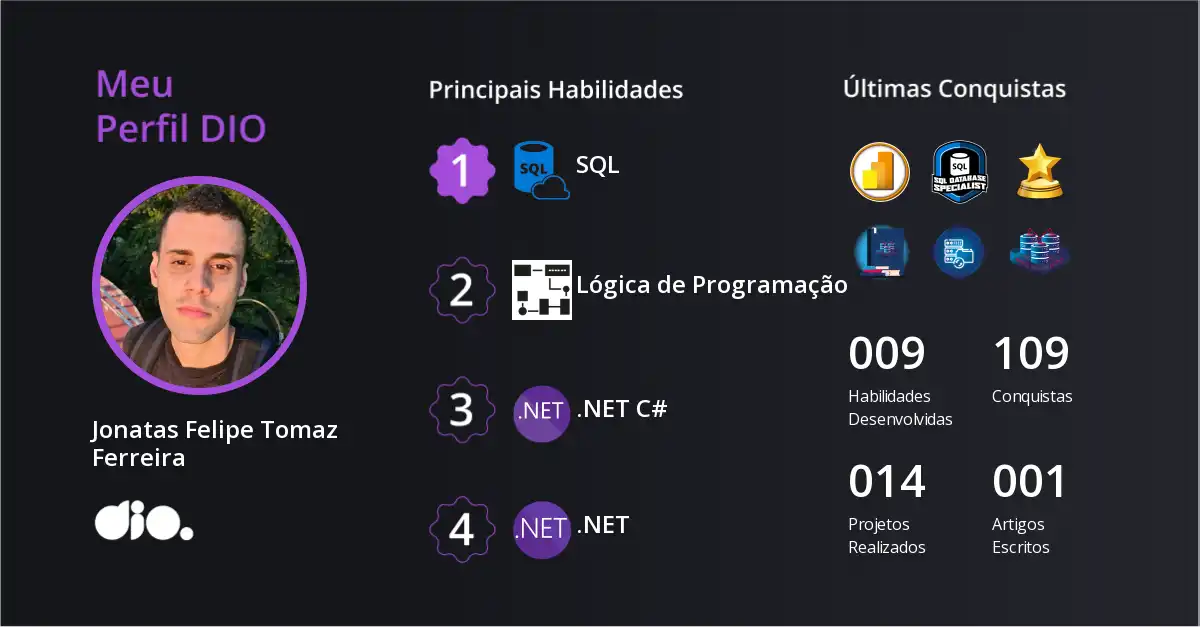 Jonatas Felipe Tomaz Ferreira — DIO Community Profile