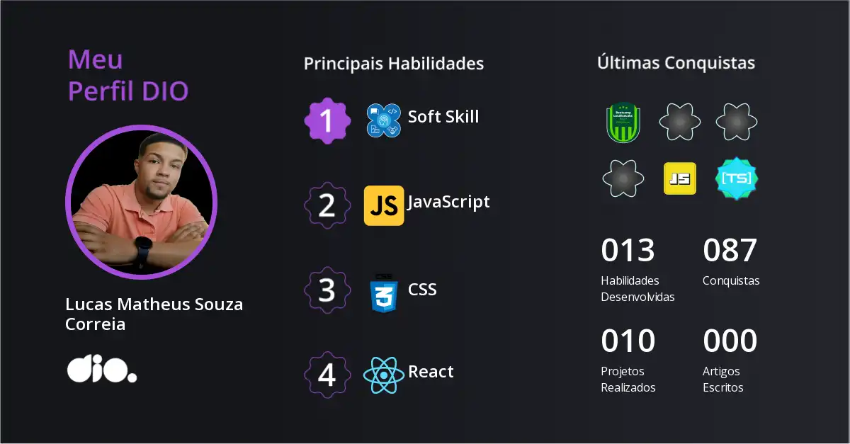 Lucas Matheus Souza Correia — DIO Community Profile