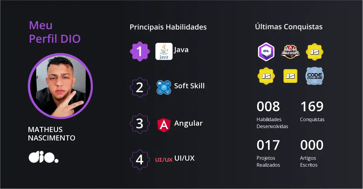 MATHEUS NASCIMENTO — DIO Community Profile