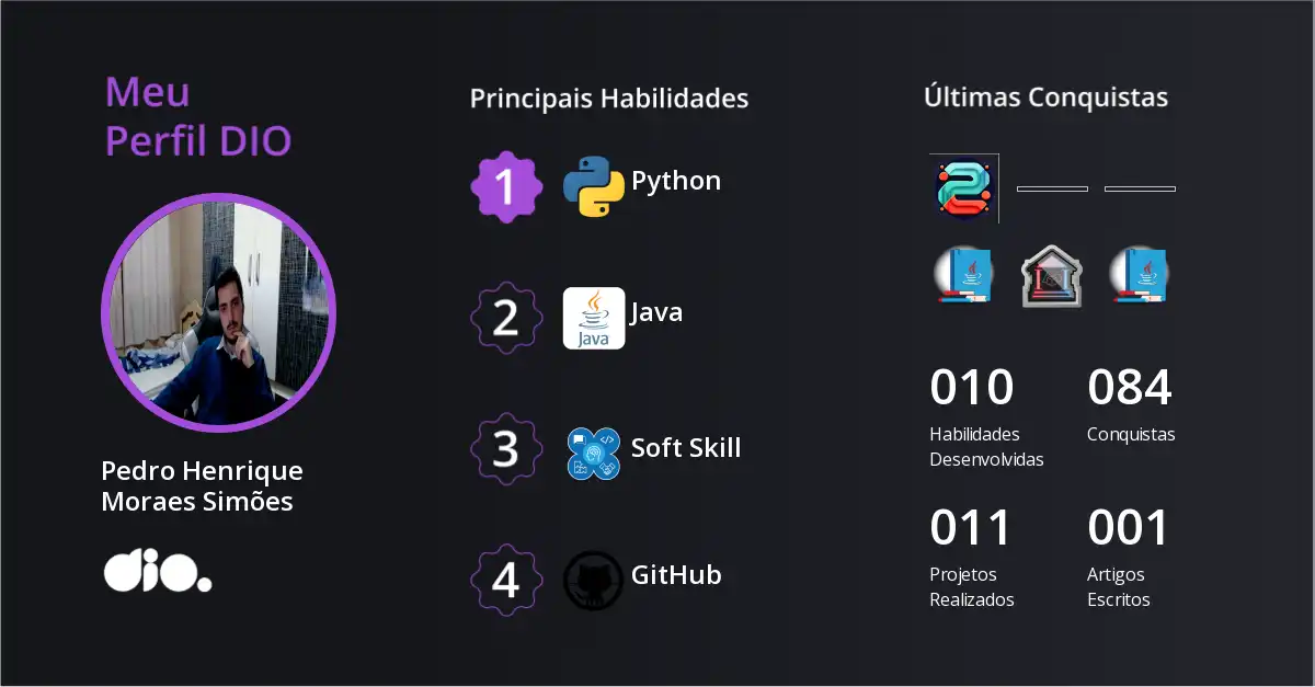 Pedro Henrique Moraes Simões — DIO Community Profile