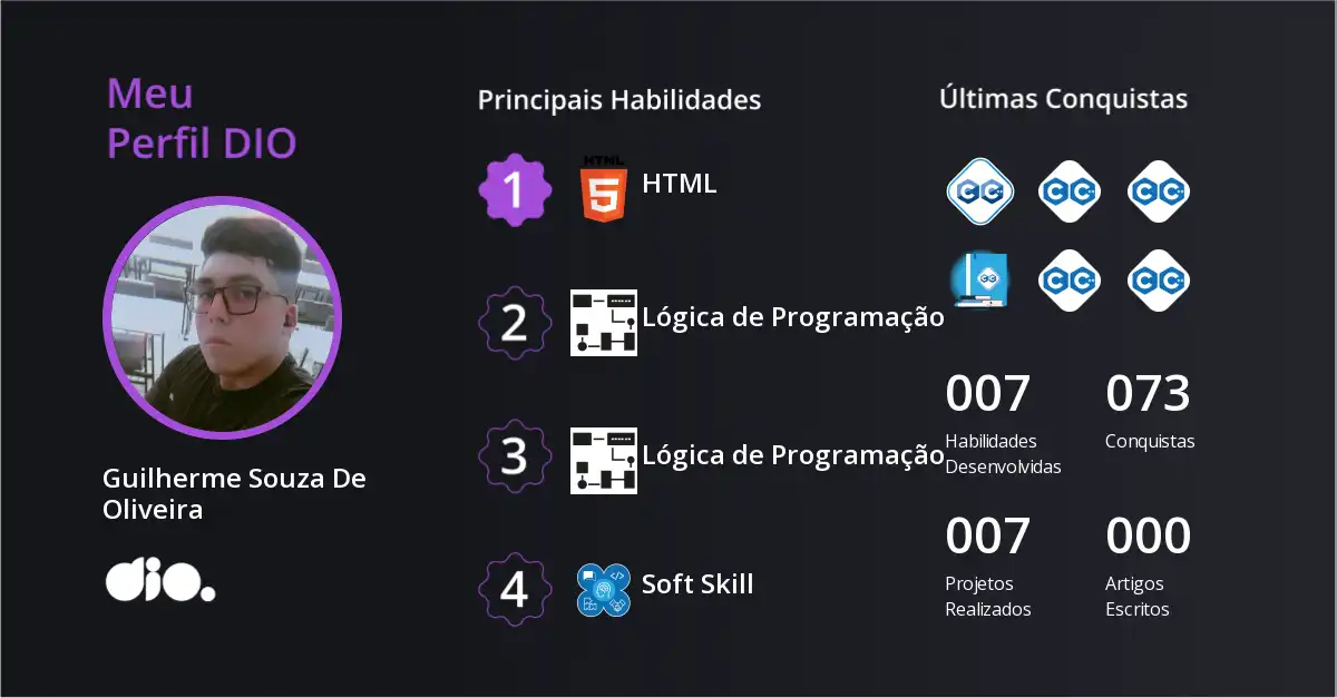 Guilherme Souza De Oliveira — DIO Community Profile